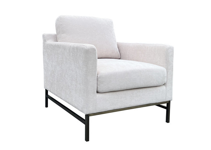 Metal Base Fabric Arm Chair Plinth Corduroy Cloth Arm Chair Pure Foam ...